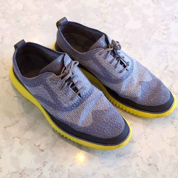 Cole Haan | Shoes | Cole Haan Gray And Yellow Oxfords | Poshmark
